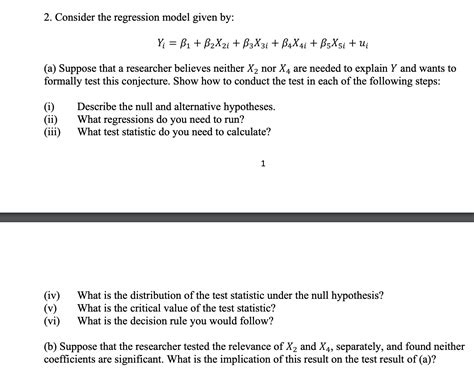 Answered 2 Consider The Regression Model Given By B1b2x2i B3x3i