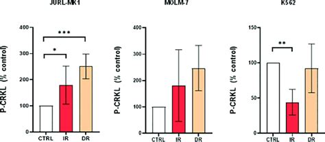 Bcr Abl Activity Of Tki Resistant Cells Relative Densitometric Graphs