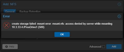 Proxmox Nfs Access Denied Error Troubleshooting Proxmox Help Vht Forum