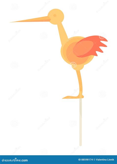Caramel Candy On A Stick In The Form Of Stork Stock Vector Illustration Of Holidays Shadows