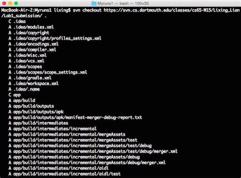 SVN For Android Studio Using The Terminal