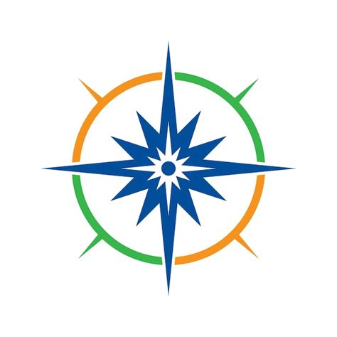 나침반 로고 아이콘 디자인 프리미엄 벡터