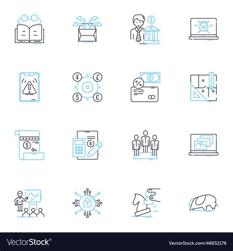 Digital Industry Linear Icons Set Digitalization Vector Image