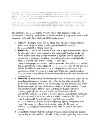 Core Java Equals And Hash Code Docx Programming Languages Computing