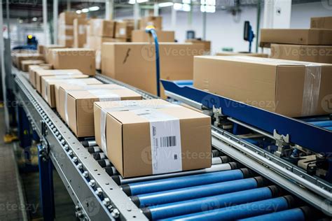 Cardboard Boxes On Sorting Line 25457564 Stock Photo At Vecteezy