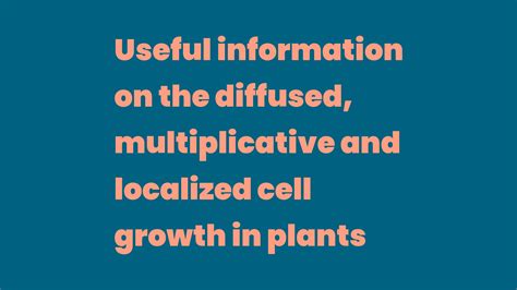 Useful Information On The Diffused Multiplicative And Localized Cell
