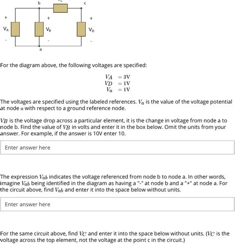 B C Va Vb Vd A For The Diagram Above The Following Voltages Are
