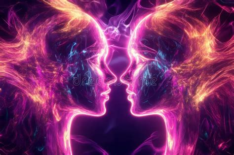 A Glowing Futuristic Ai Driven Digital Twin Composed Of Swirling