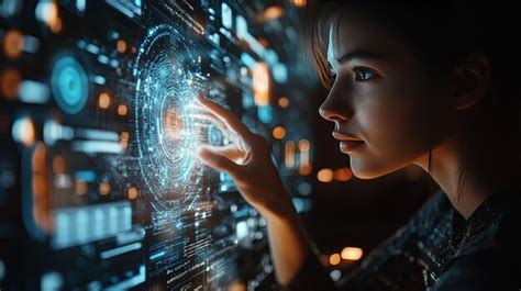 Futuristic Digital Transformation Technology Concept Premium Ai Generated Image