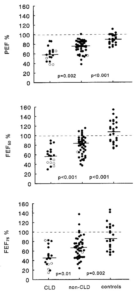 Fev 1 Fvc And Fev 1 Fvc A And Pef Fef 50 And Fef 75 B Values As