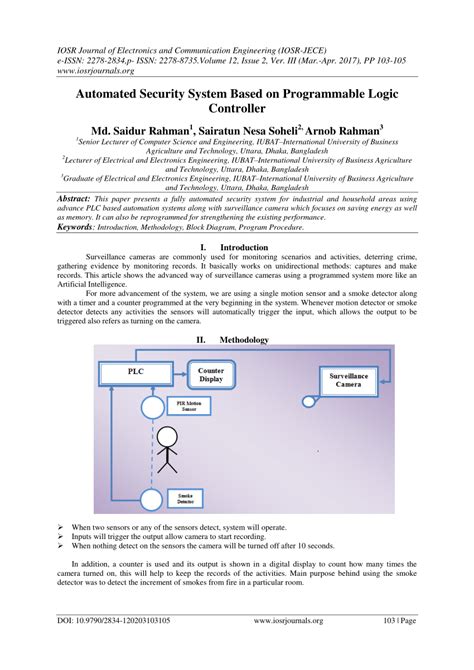 Pdf Automated Security System Based On Programmable Logic Controller