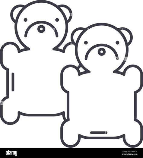 Jelly Bears Icon Linear Isolated Illustration Thin Line Vector Web Design Sign Outline