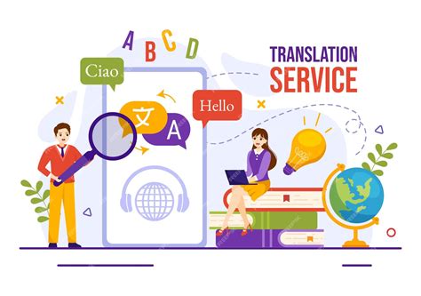 Premium Vector Translator Service Illustration With Language Translation Various Countries And