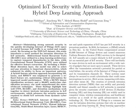 I Am Thrilled To Share That Our Paper Optimized Iot Security With
