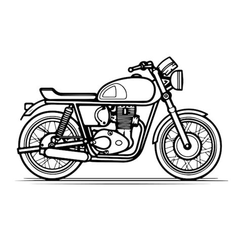 Croquis Dessin Au Trait Unique Dessiné à La Main Coloriage Jour De La Moto Vecteur Premium