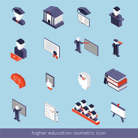 Higher Education Isometric Set 428734 Vector Art At Vecteezy