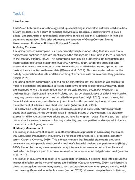 Accounting Report Pdf Going Concern Expense