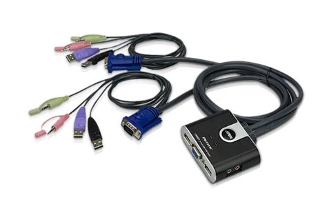 Port USB KVM Switch With File Transfer CS T ATEN Cable KVM Switches ATEN U S A