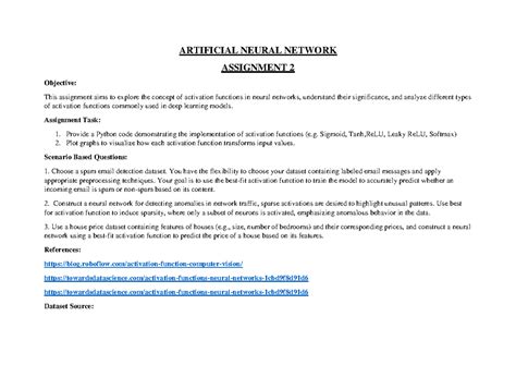 Ann Assignment 2 This Is Python Practical Work Artificial Neural