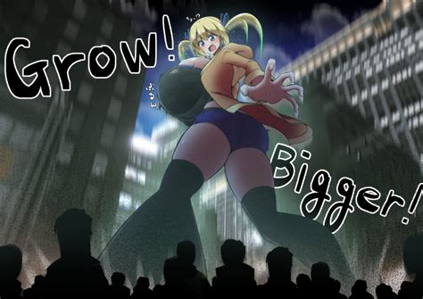 Rule 34 Blonde Blonde Hair Blue Hair City Crowd Embarrassed Giantess