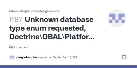 Unknown Database Type Enum Requested Doctrinedbalplatformsmysql80platform May Not Support It