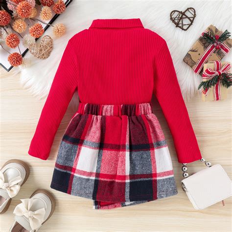 Badu Bg Pudcoco 2pcs Есенни дрехи за бебета и момичета плетени горнища с дълги ръкави и висока