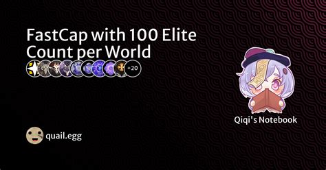 Fastcap With 100 Elite Count Per World Qiqis Notebook