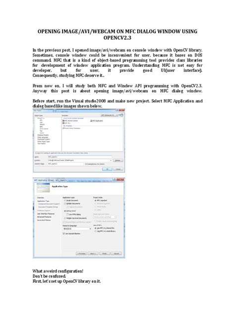 Opening Image In Mfc Dialog With Opencv Pdf Application Programming Interface Parameter