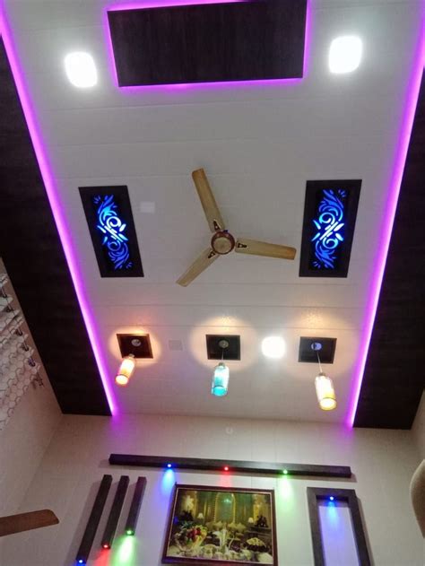 Simple False Ceiling Design With Lights And Artwork