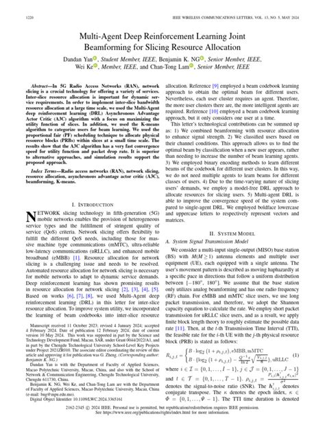 Multi Agentdeepreinforcementlearningjointbeamformingforslicing