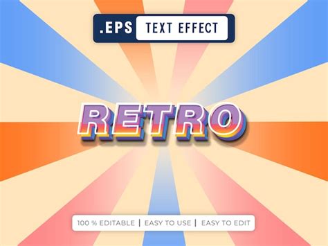 Premium Vector Retro 3d Text Effect