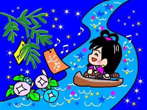 天の川を渡る夢先案内人7月イラストと本人と歌ってみた 70代の生き語り
