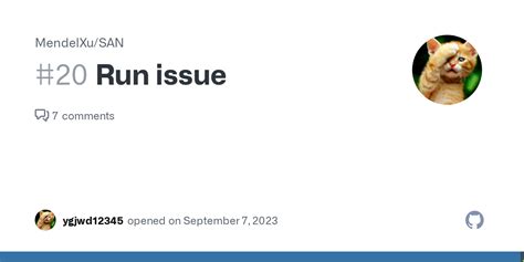 Run Issue · Issue 20 · Mendelxusan · Github