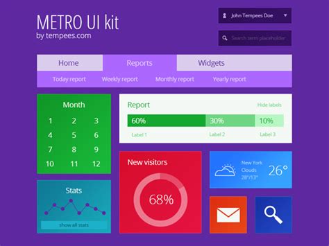 Metro Ui Kit Elementos Ui Estilo Metro Kabytes