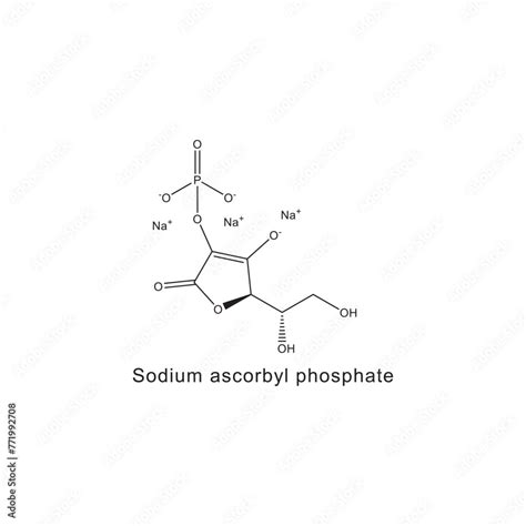 Sodium Ascorbyl Phosphate Skeletal Structure Diagramvitamin C