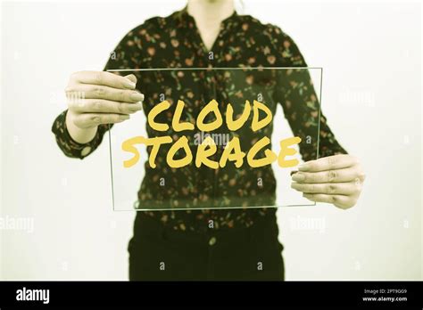 Hand Writing Sign Cloud Storage Business Overview Computing Connect Devices To Cloud Data On
