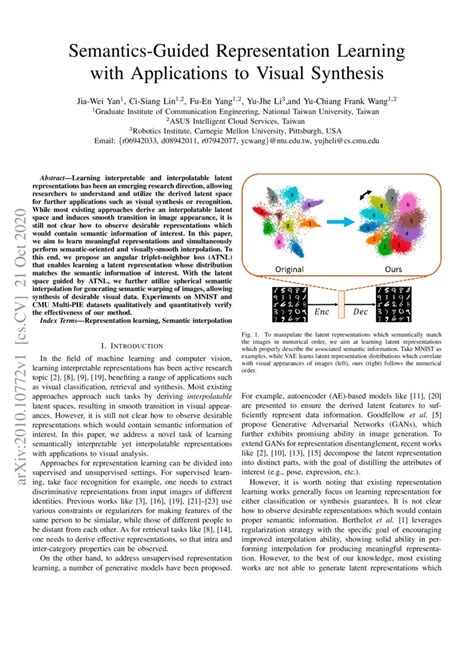 Semantics Guided Representation Learning With Applications To Visual