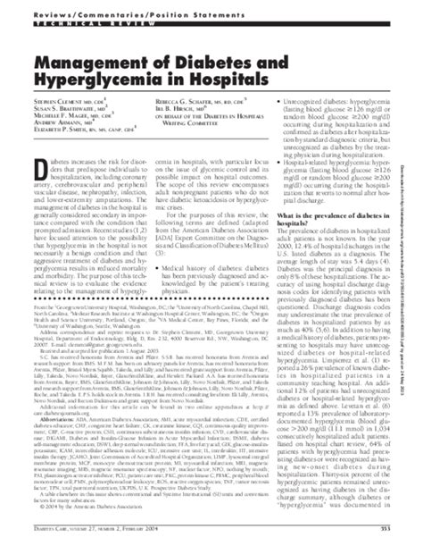 Pdf Diabetes Management Strategies In Hospitals