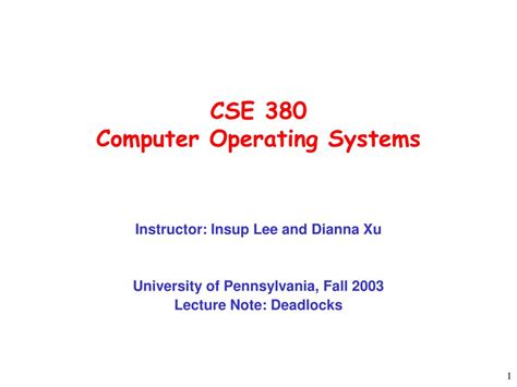 Ppt Cse 380 Computer Operating Systems Powerpoint Presentation Free