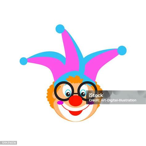 광대 웃는 얼굴 카니발 마스크 광대 이모티콘 아이콘 아바타 부스 소품 벡터 플랫 아이콘입니다 만화 캐릭터 일러스트 부림절에 대한 스톡 벡터 아트 및 기타 이미지 Istock