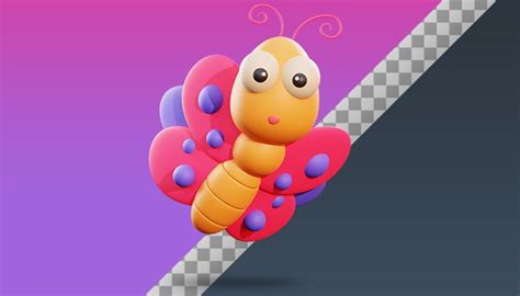 تصویر Png کارتونی مجموعه کاراکتر سه بعدی پروانه ایران پیک پیکفری