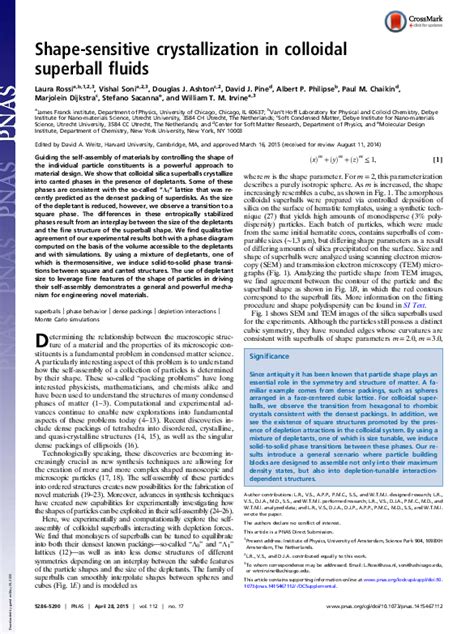 Pdf Shape Sensitive Crystallization In Colloidal Superball Fluids