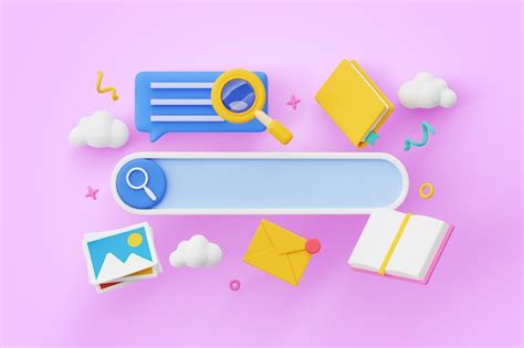 Free Psd 3d Rendering Of Search Engine Background