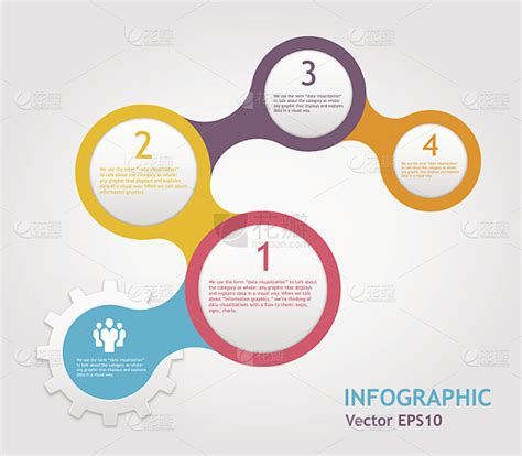 现代简单的信息图表一步一步模板