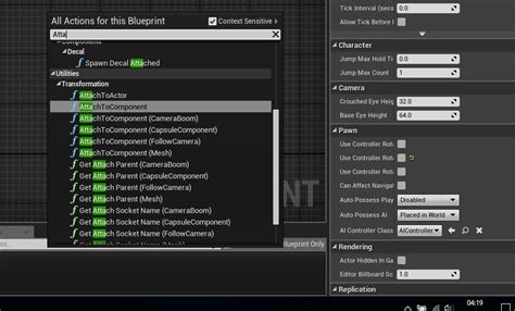attach component to actor not visible r unrealengine