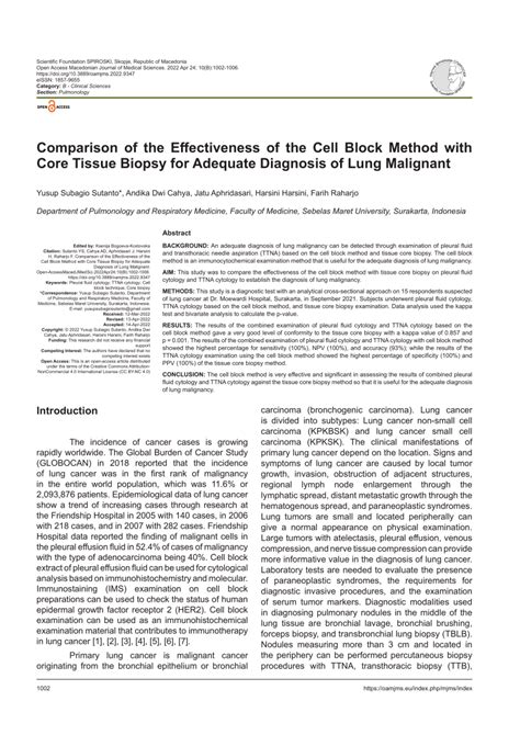 Pdf Comparison Of The Effectiveness Of The Cell Block Method With