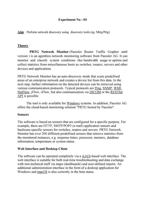 Exp3 This Is The Experiment 3 Of Computer Networks Experiment No 03 Aim Perform Network