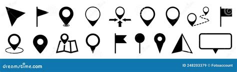 GPS Map Pointer Flags And North Direction Icons Set Different Vector Illustrations Isolated