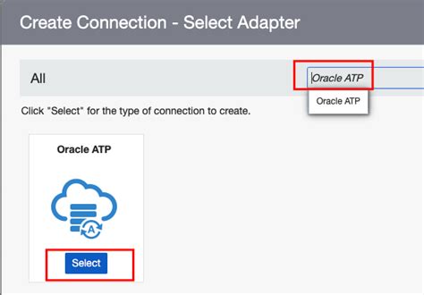 Oracle Integration Cloud Autonomous Transaction Processing Adapter Configuration
