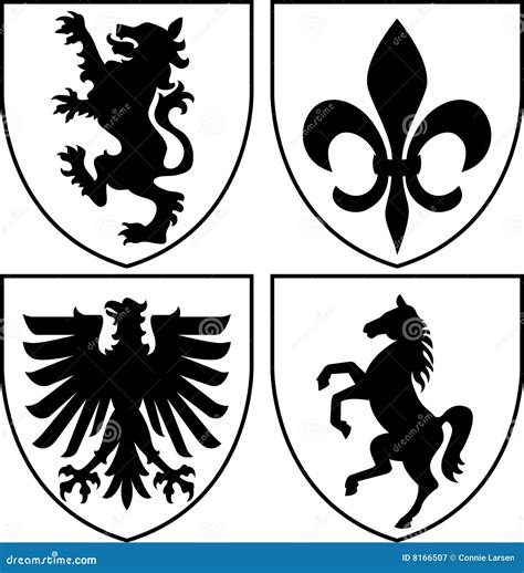 Heraldic Crests Coat Of Arms Eps Stock Vector Illustration Of